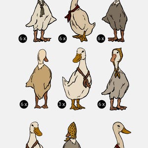 Small Duck Duck Goose Wall Decals – 6 Inch Duck Stickers, Vintage Boho ...
