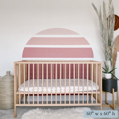 Sun Wall Decal Vinyl Sunset Decals Sunshine Wall Decal Half | Etsy