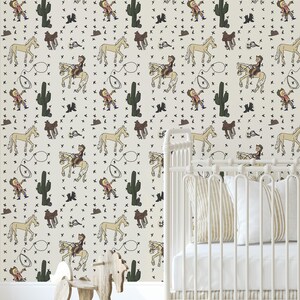 Howdy Partner Cowboy Wallpaper for Kids, Western Nursery Wallpaper ...