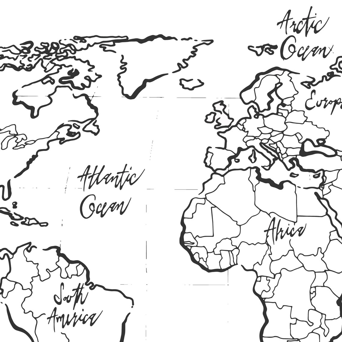 Voyager World Map Wall Mural, Peel & Stick Wallpaper - Etsy