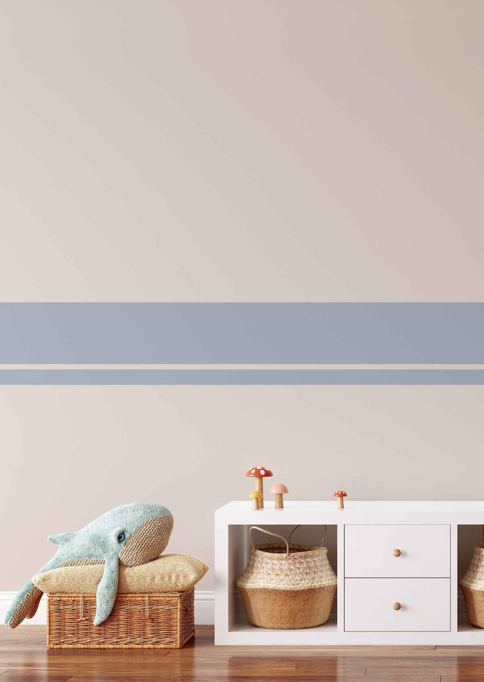 Customizable Thick and Thin Stripe Wall Border Decals, Removable Wall ...