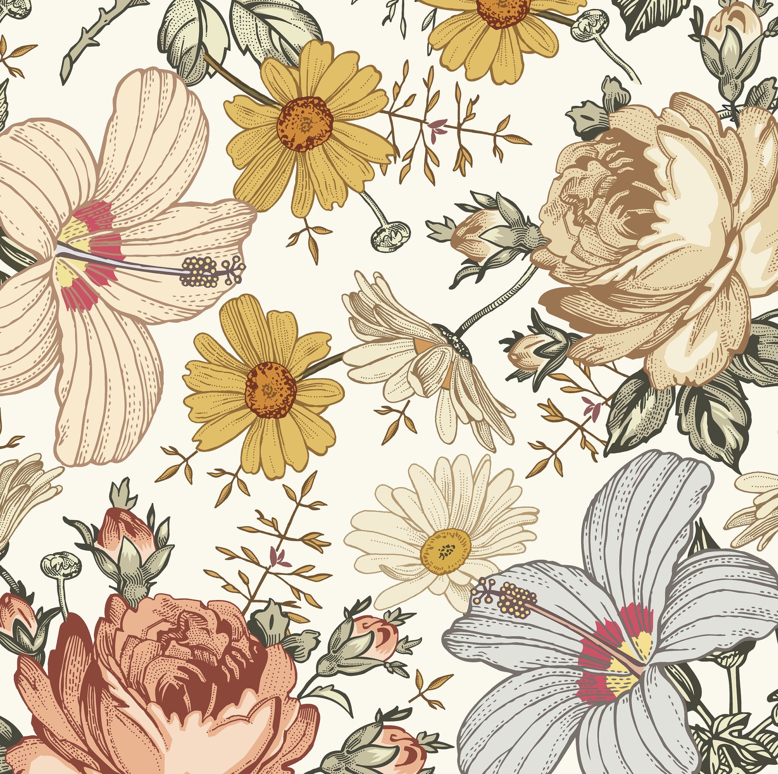 Madelyn Flowers Wallpaper Removable Peel and Stick Wallpaper - Etsy