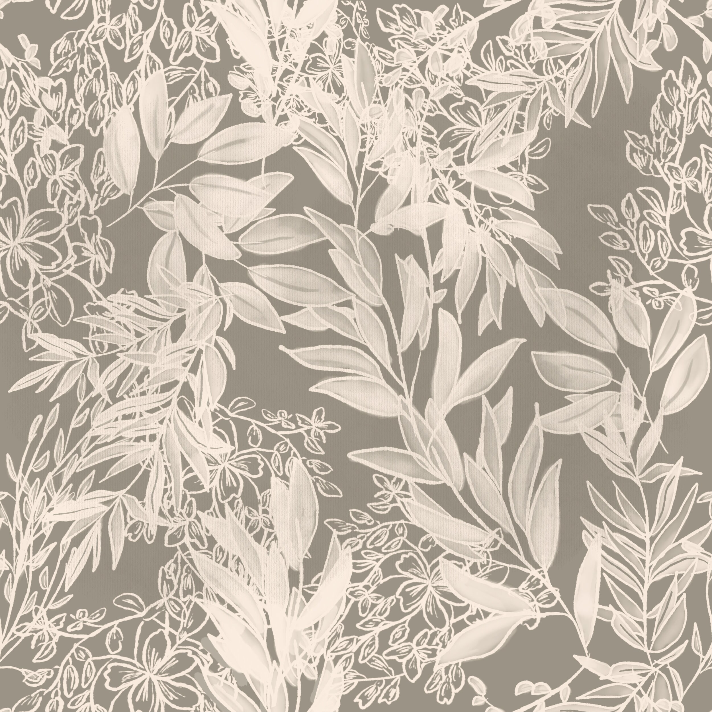 Neutral Cream Leaves Wallpaper, Peel Stick, Removable Wallpaper for All ...