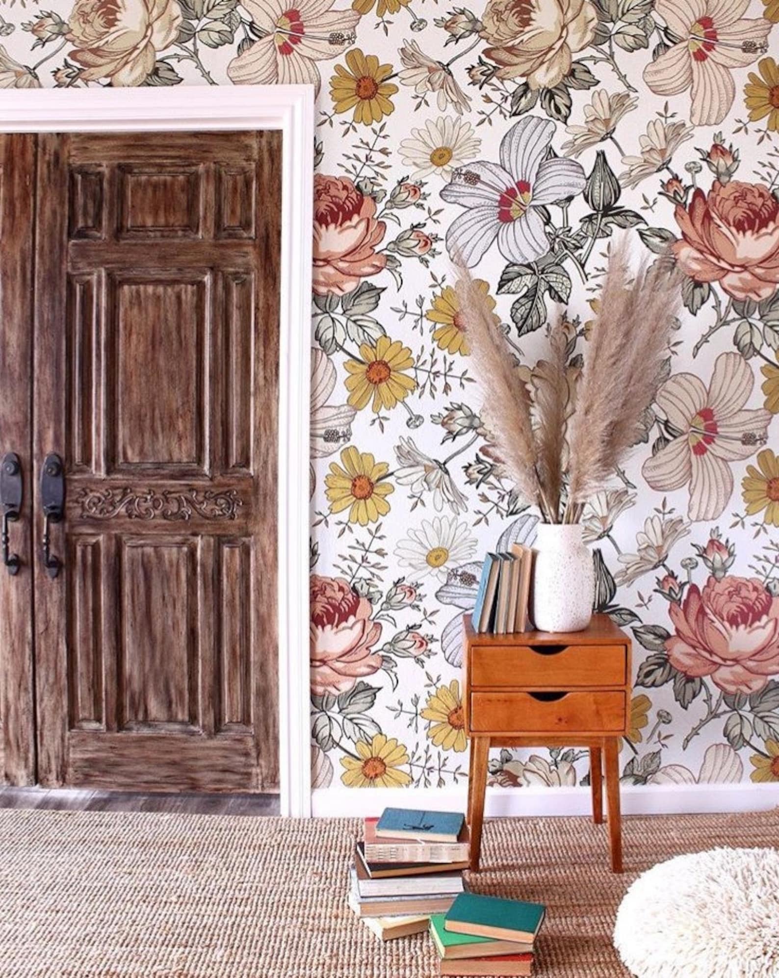 Madelyn Flowers Wallpaper Removable Peel and Stick Wallpaper - Etsy