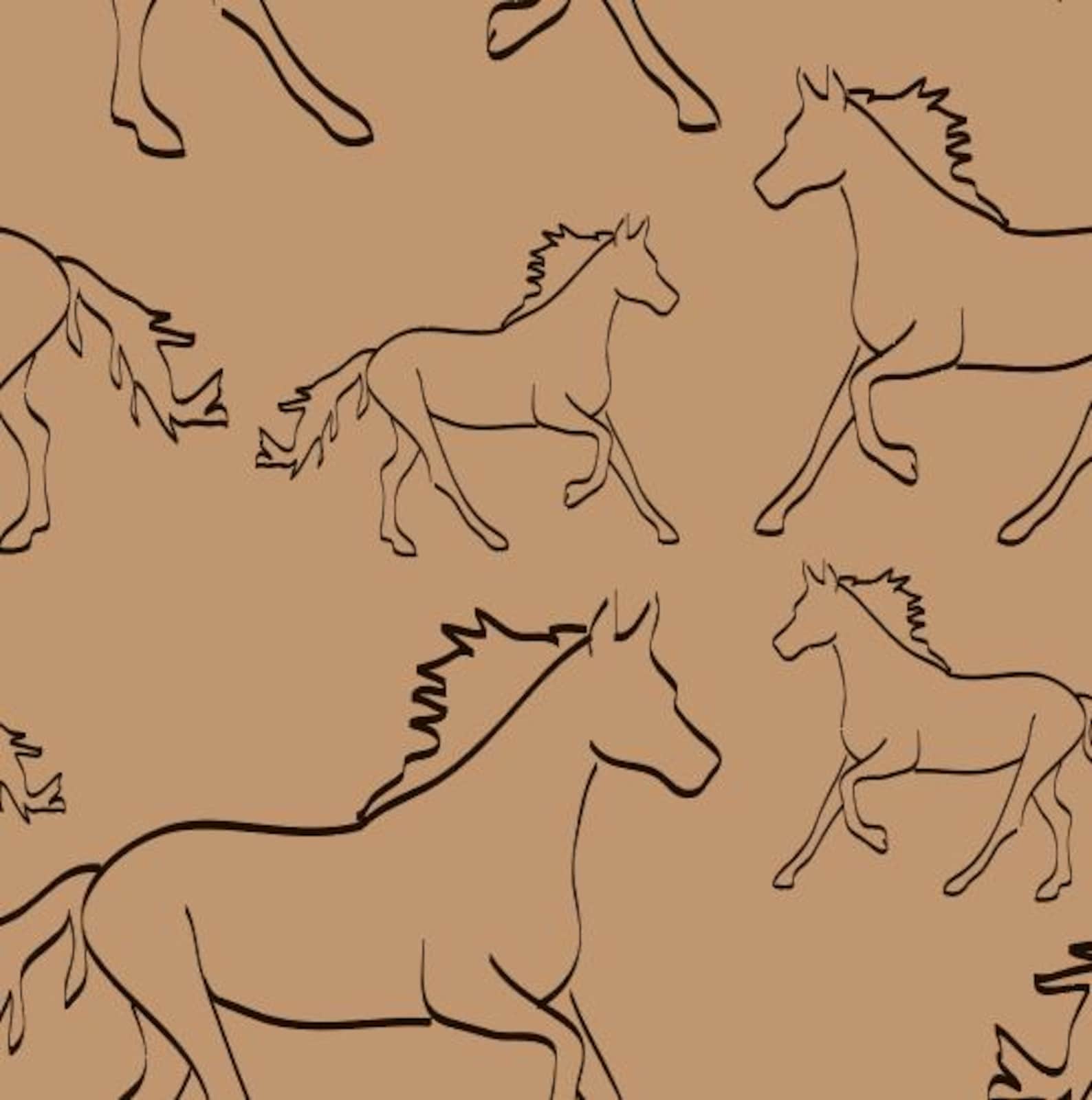 Horses Wallpaper, Racing Pony Wallpaper, Western Horse Pattern, Rustic ...