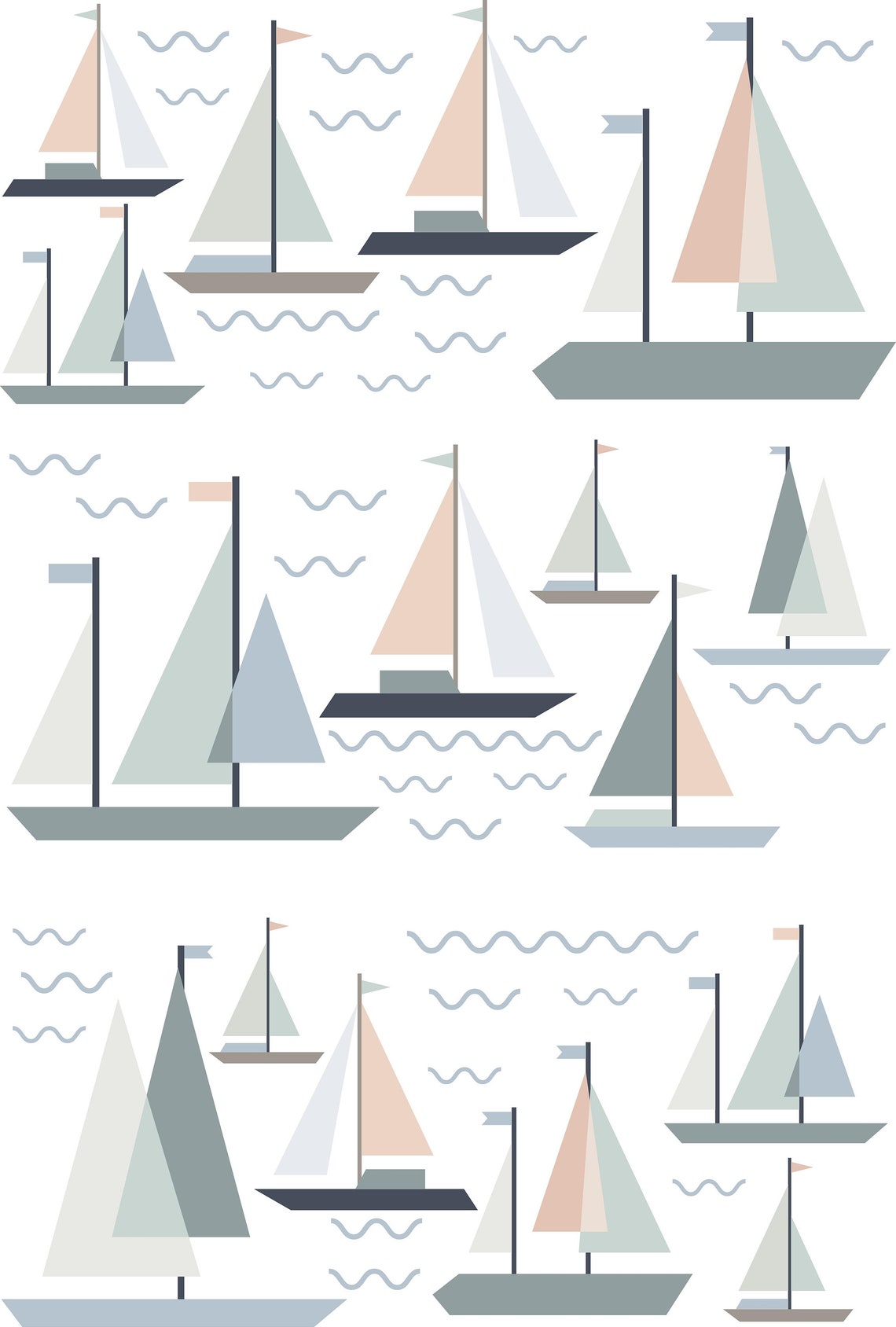 Sailboat Wall Decals - Boys Wall Decals. Boys Room Decor. - Coastal ...