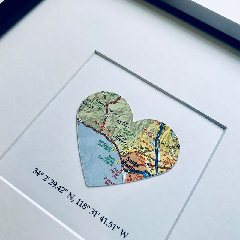 Map Hearts - Etsy