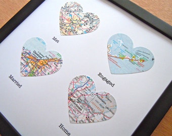 Heart Shaped Map | Etsy