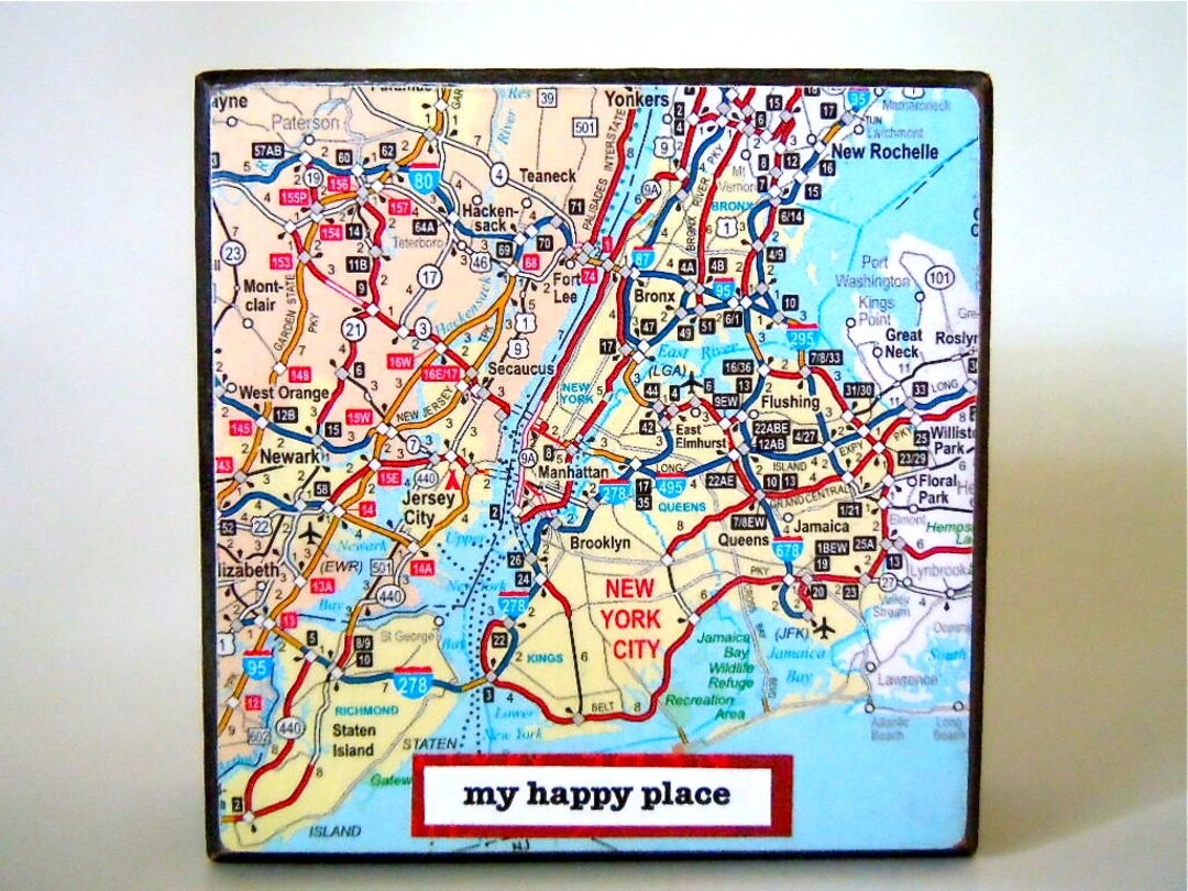 Small Map Block NYC Map Art Map Home Decor Square Map New York Map ...