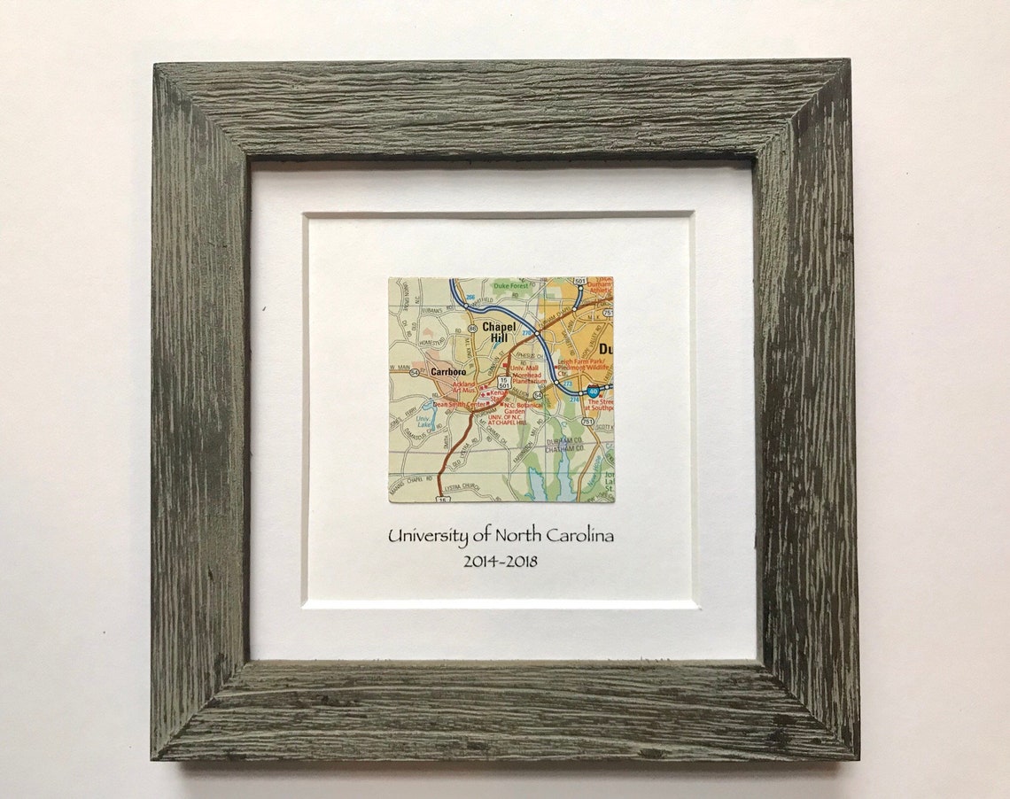 Framed Map & GPS Coordinates Custom Map Gift Latitude | Etsy