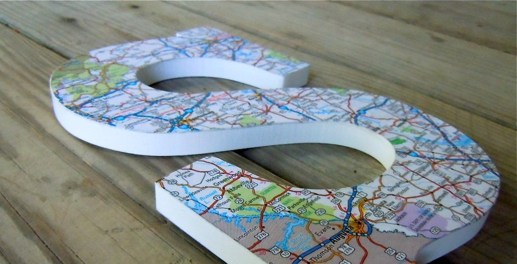 Map Letter 3D Map Letters Map Covered Letter Alphabet | Etsy