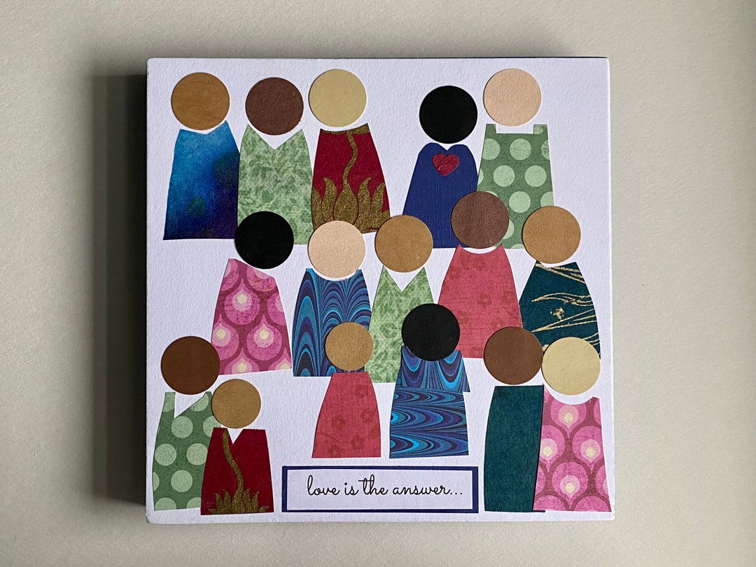 Diversity Theme Paper Collage Love is the Answer Unity - Etsy