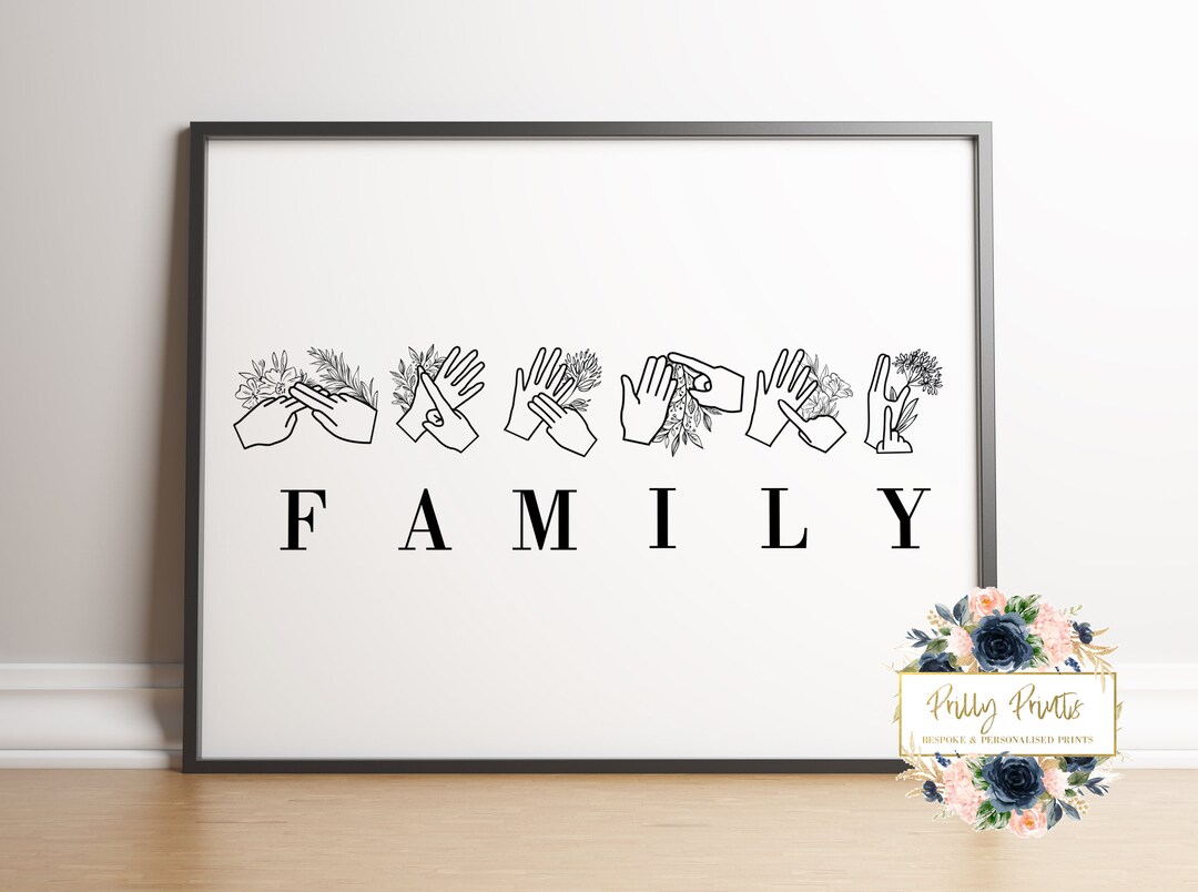 BSL Print British Sign Language Family Educational - Etsy