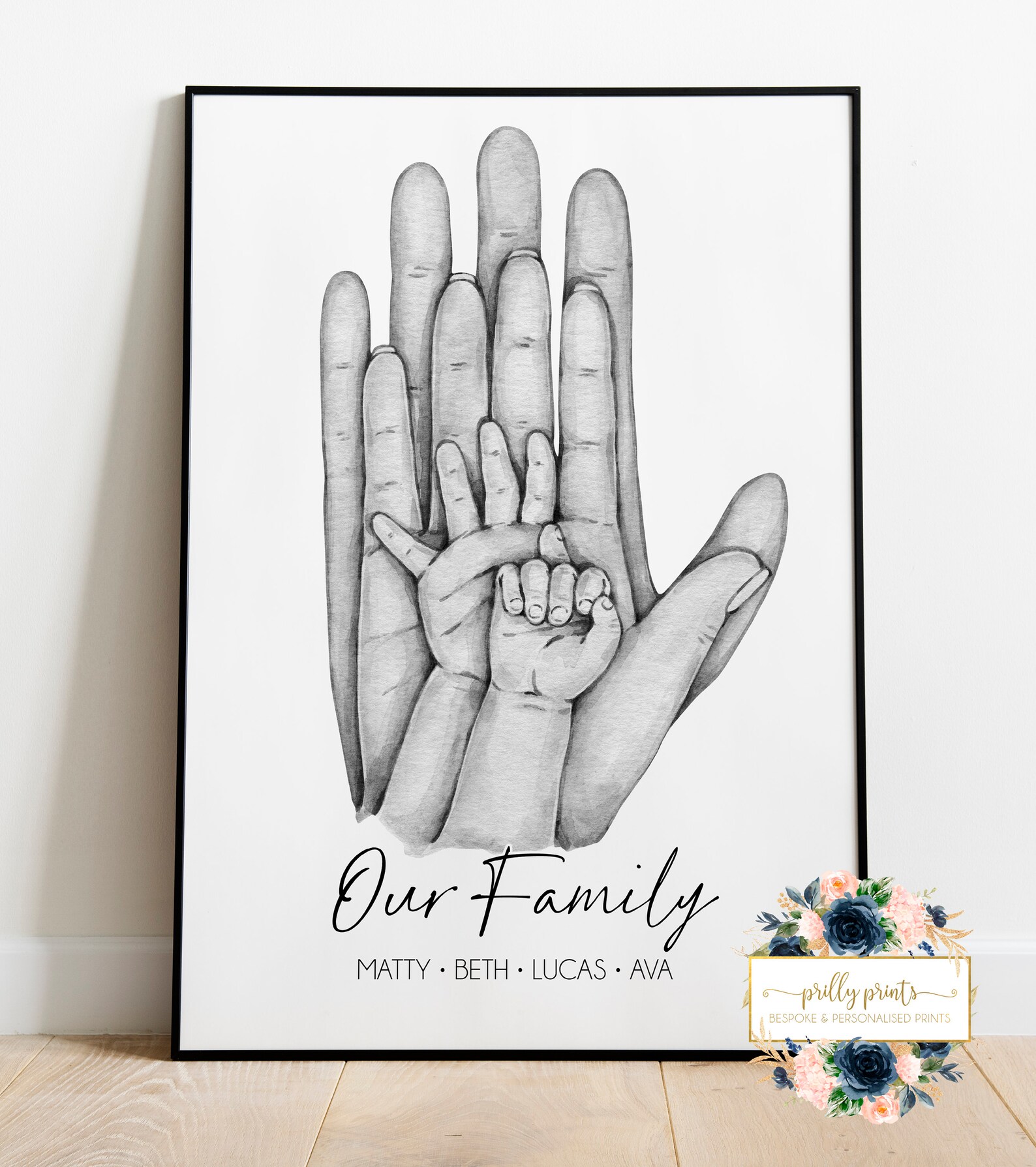 Family Hands Print Family Prints Family Wall Art Hand - Etsy UK