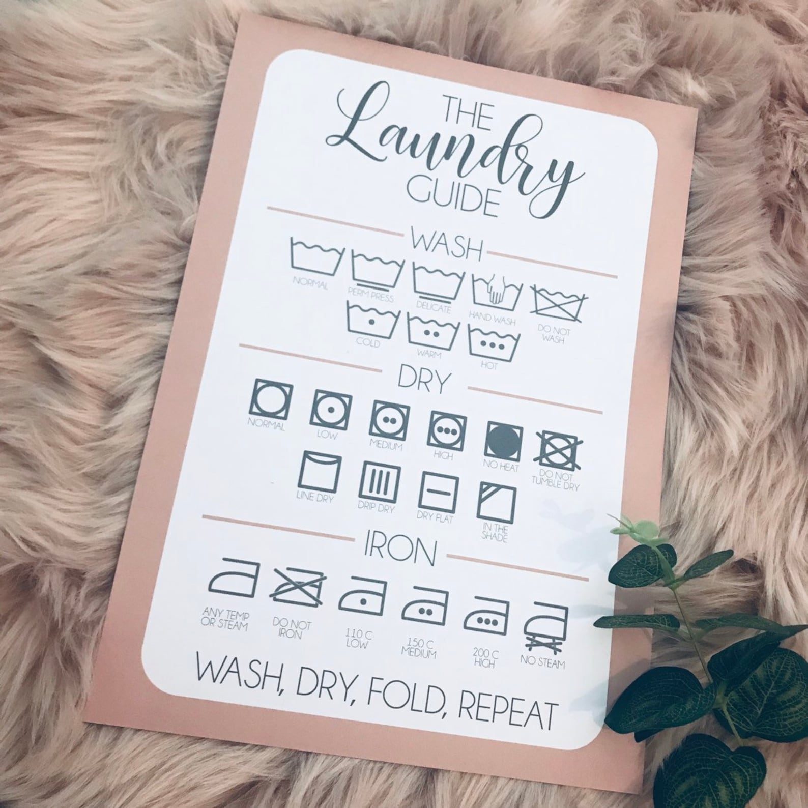 Laundry Guide Laundry Print Laundry Room Decor Washing | Etsy