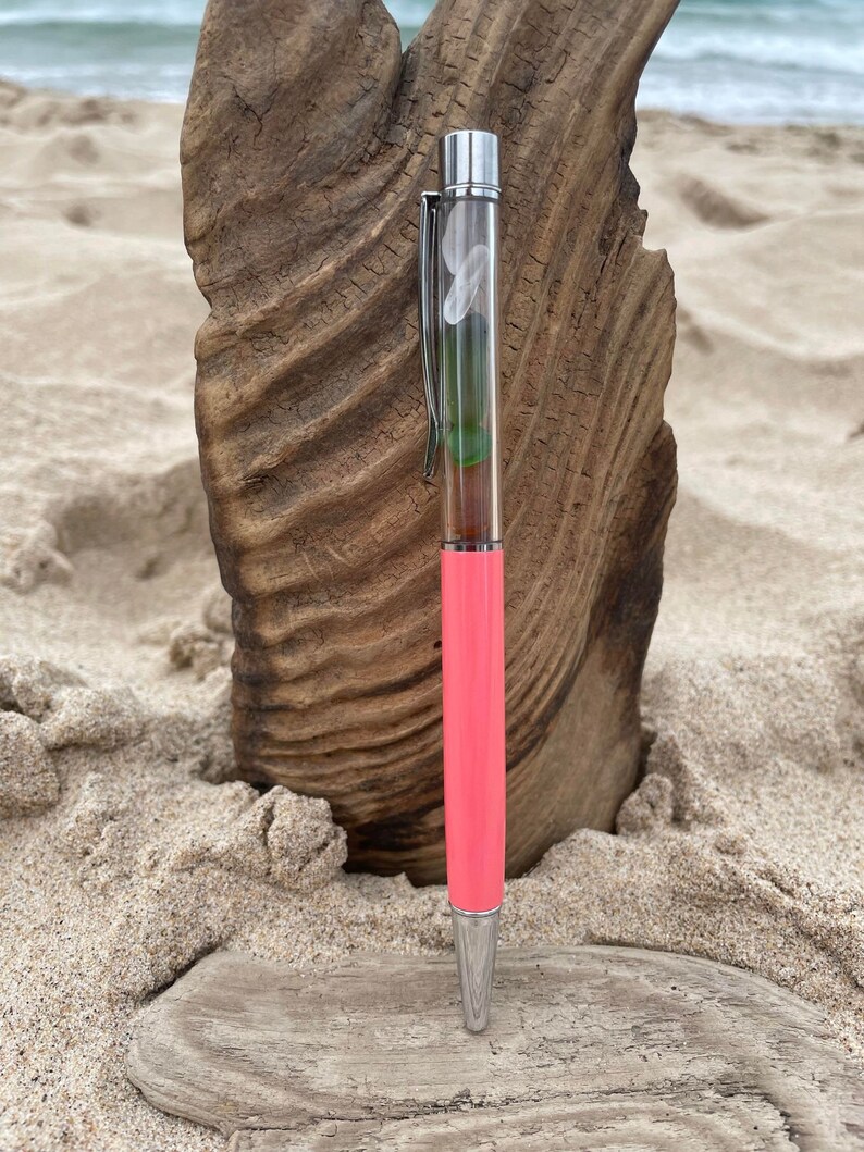 Lake Michigan Sea Glass Filled Pen: Refillable Black Ink - Etsy