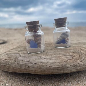 Miniature Beach in a Bottle, Genuine Blue Sea Glass From Lake Michigan ...