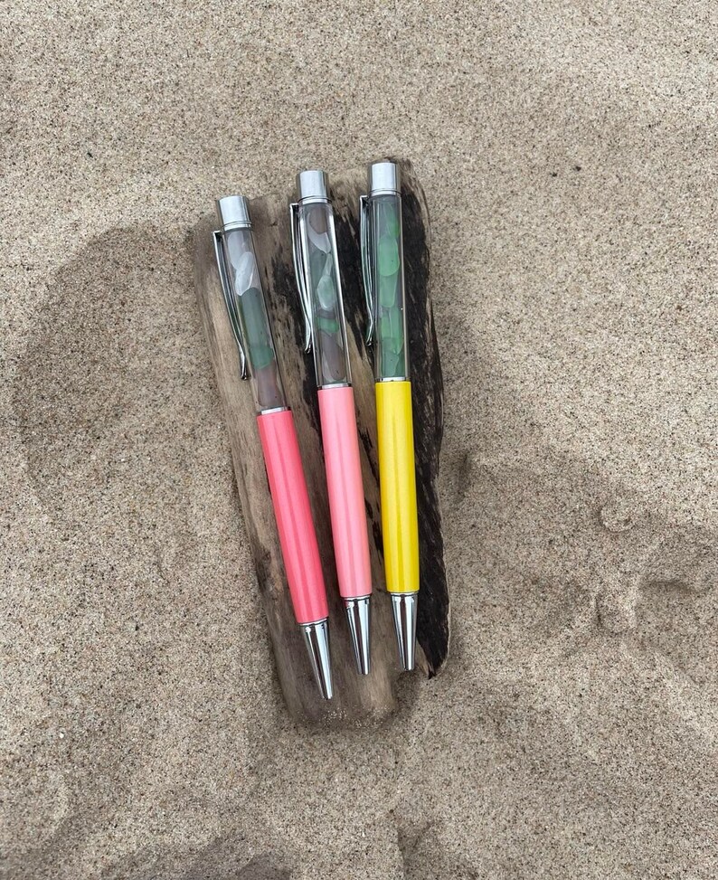 Lake Michigan Sea Glass Filled Pen: Refillable Black Ink - Etsy