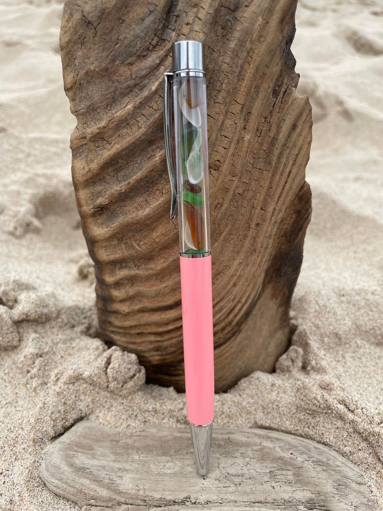 Lake Michigan Sea Glass Filled Pen: Refillable Black Ink - Etsy