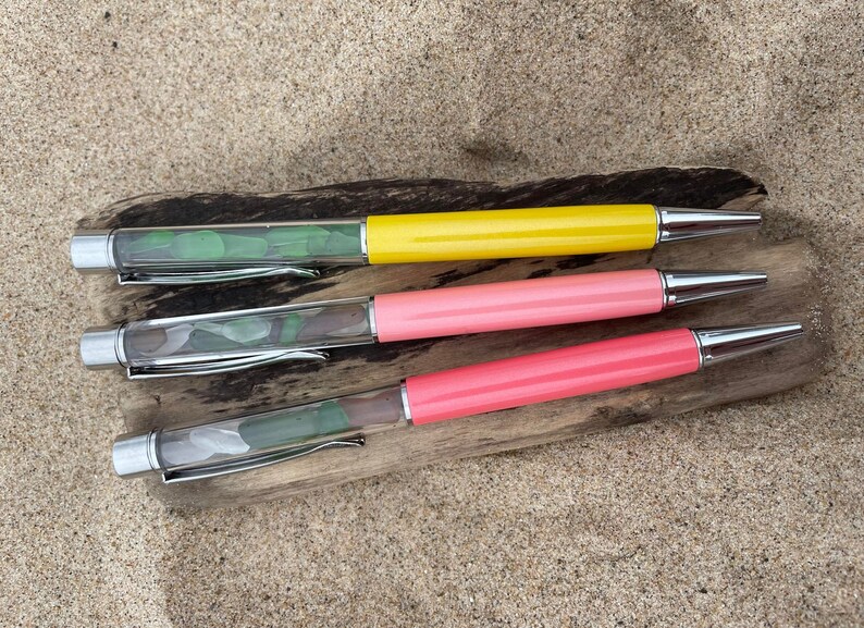 Lake Michigan Sea Glass Filled Pen: Refillable Black Ink - Etsy