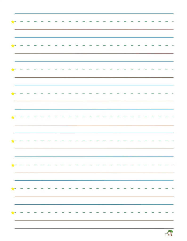3/4-inch Ruled Handwriting Paper (kindergarten/first Grade) | Printable ...