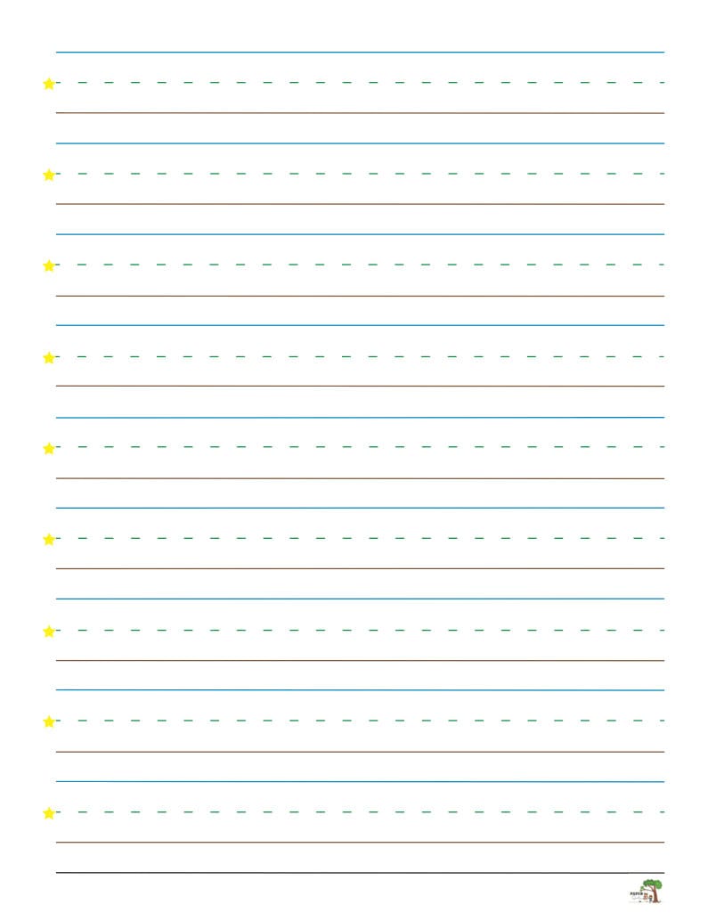 3/4-inch Ruled Handwriting Paper (kindergarten/first Grade) | Printable ...