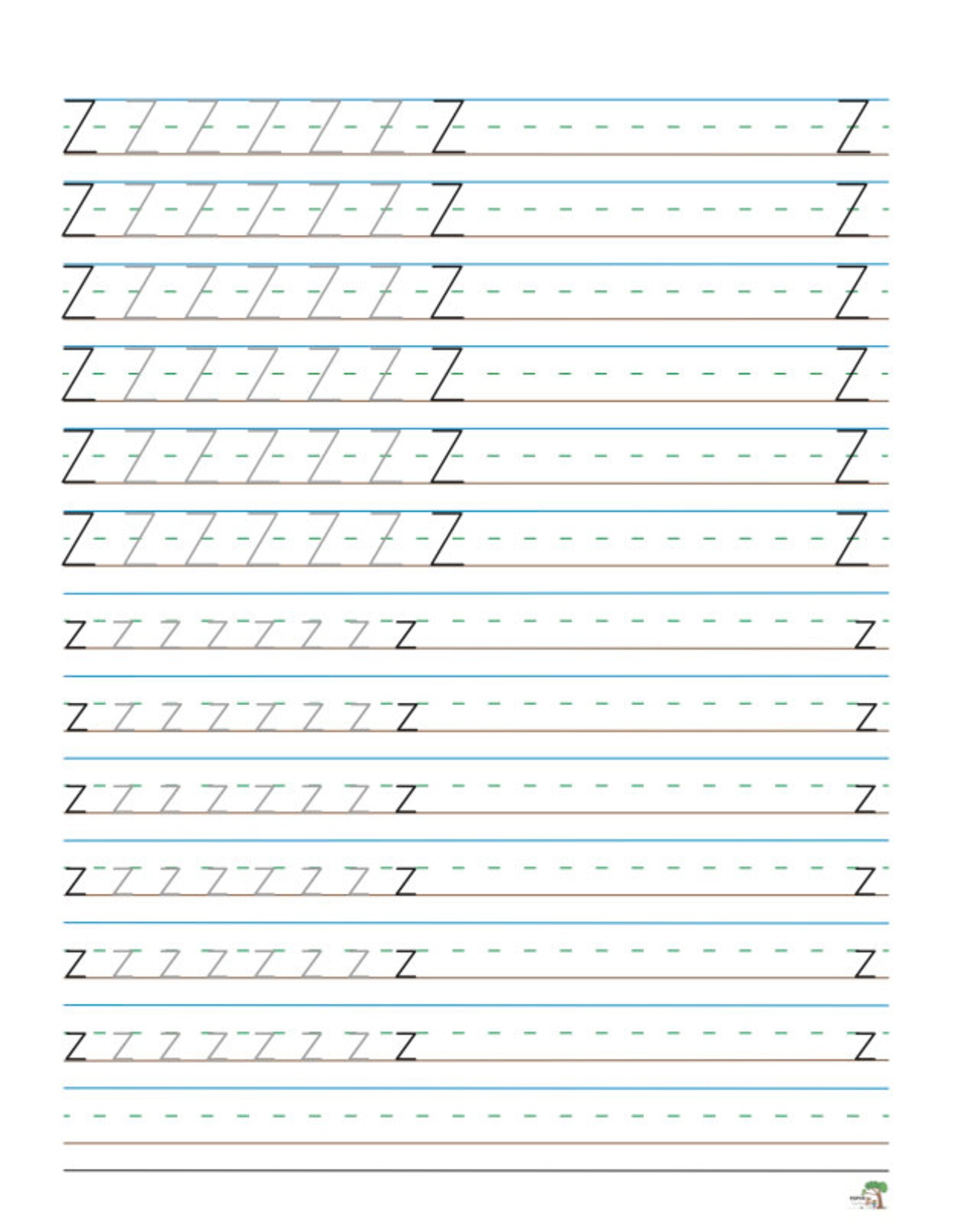 ABC Handwriting Practice 1/2-inch Ruled | Printable | Vertical ...