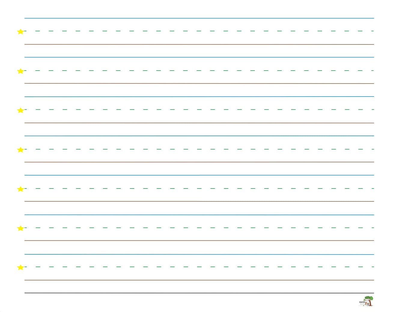 3/4-inch Ruled Handwriting Paper (kindergarten/first Grade) | Printable ...