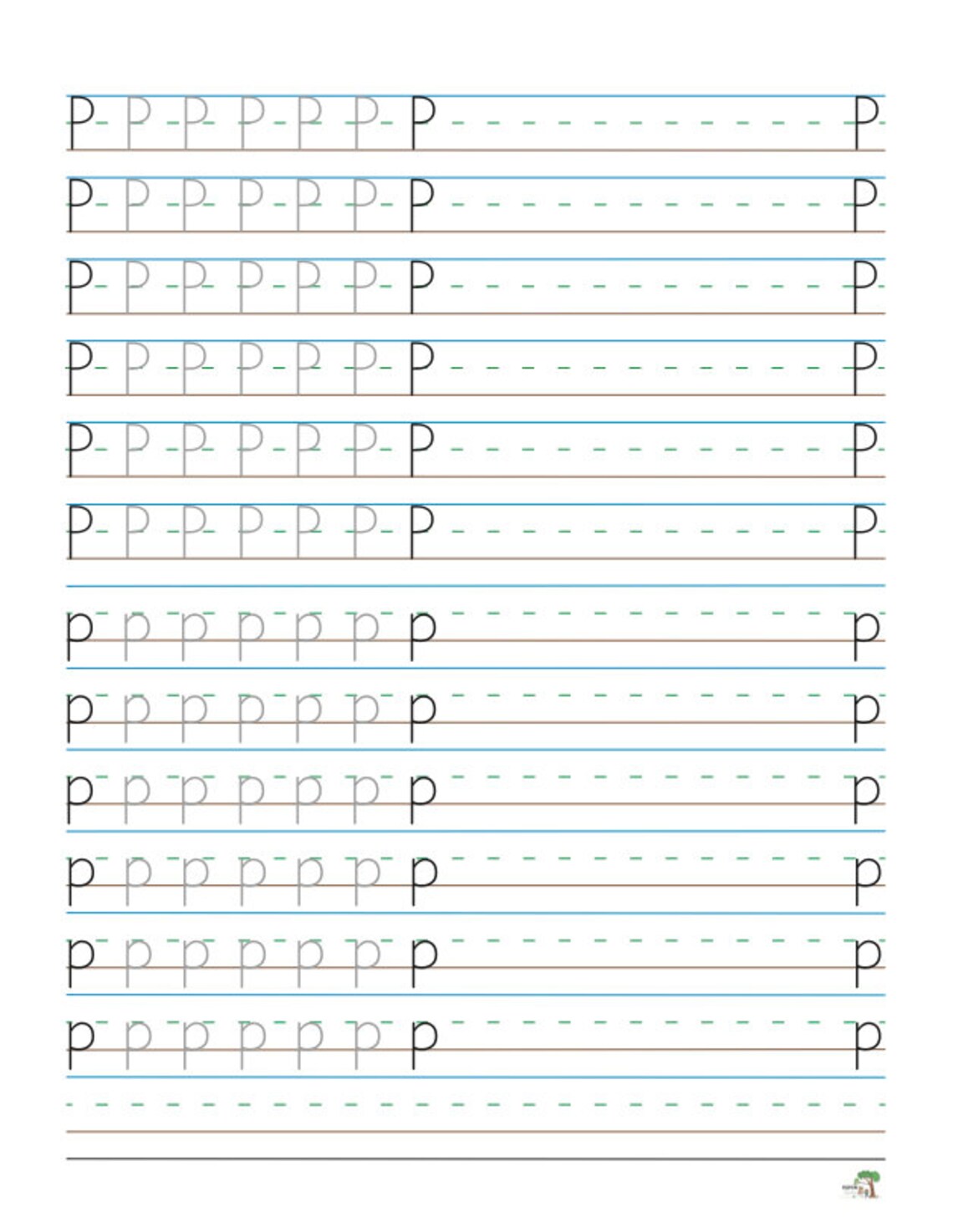 ABC Handwriting Practice 1/2-inch Ruled | Printable | Vertical ...