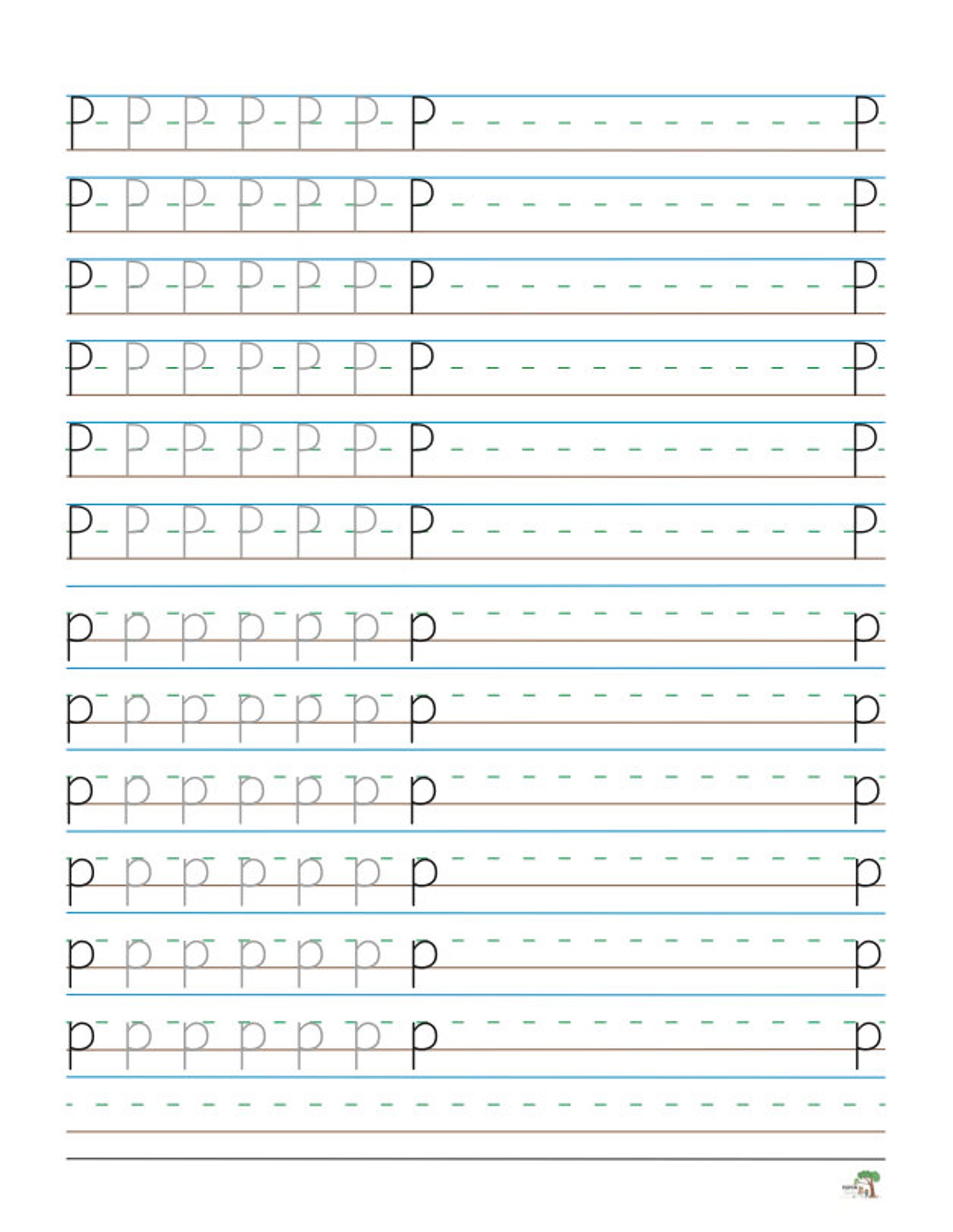 ABC Handwriting Practice 1/2-inch Ruled | Printable | Vertical ...