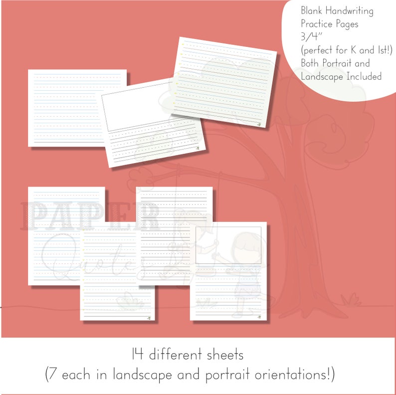 3/4-inch Ruled Handwriting Paper (kindergarten/first Grade) | Printable ...