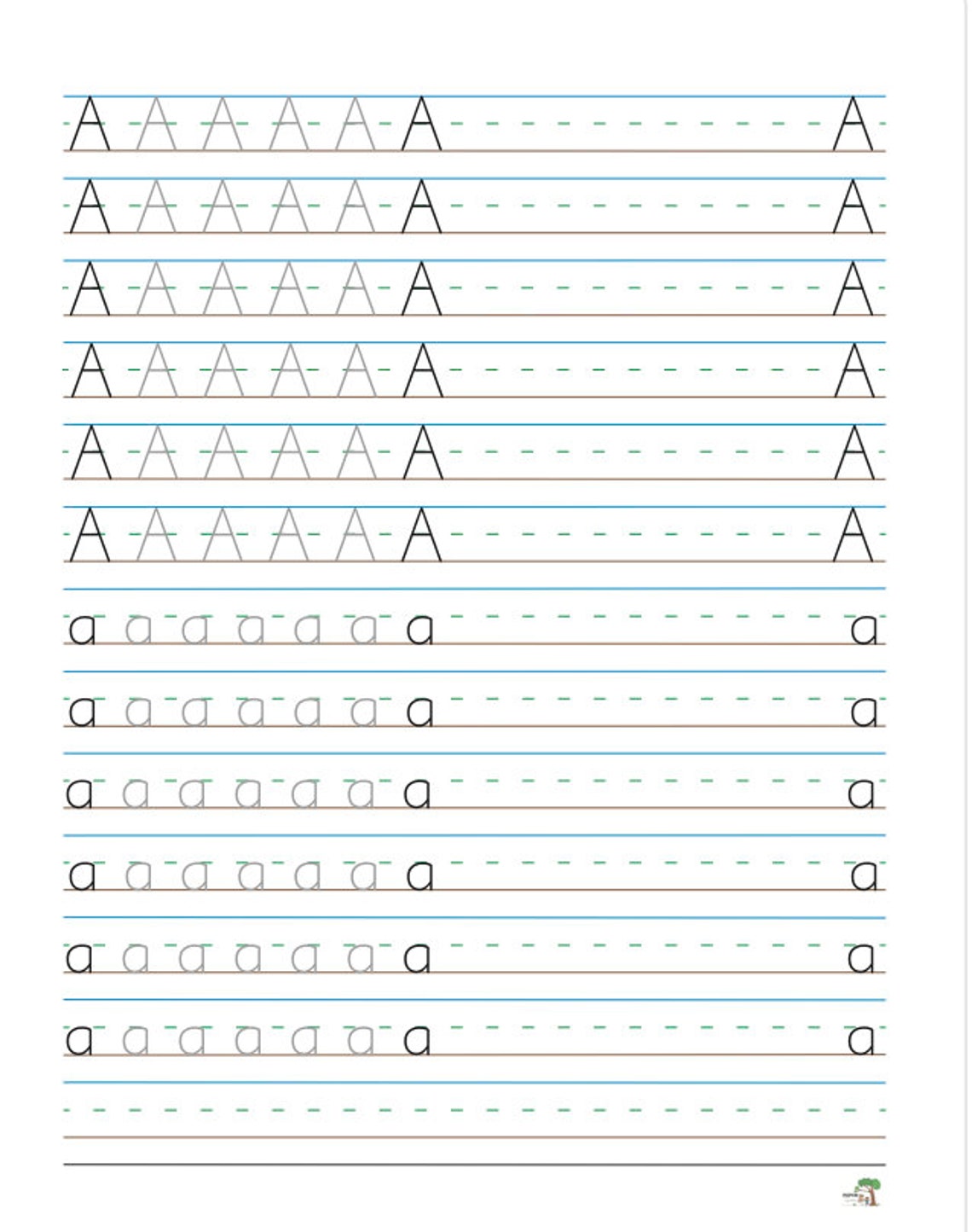 ABC Handwriting Practice 1/2-inch Ruled | Printable | Vertical ...