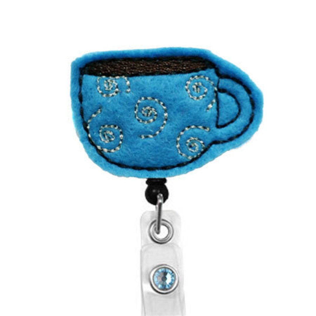 Coffee Break (blue) - Name Badge Holder - Nurses Badge Holder - Cute ...