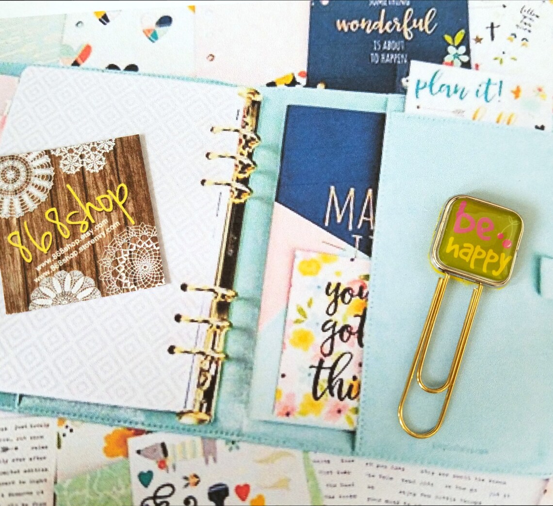 Be Happy Planner Clip| Paper Clips| Planner Accessory| Journal Marker ...