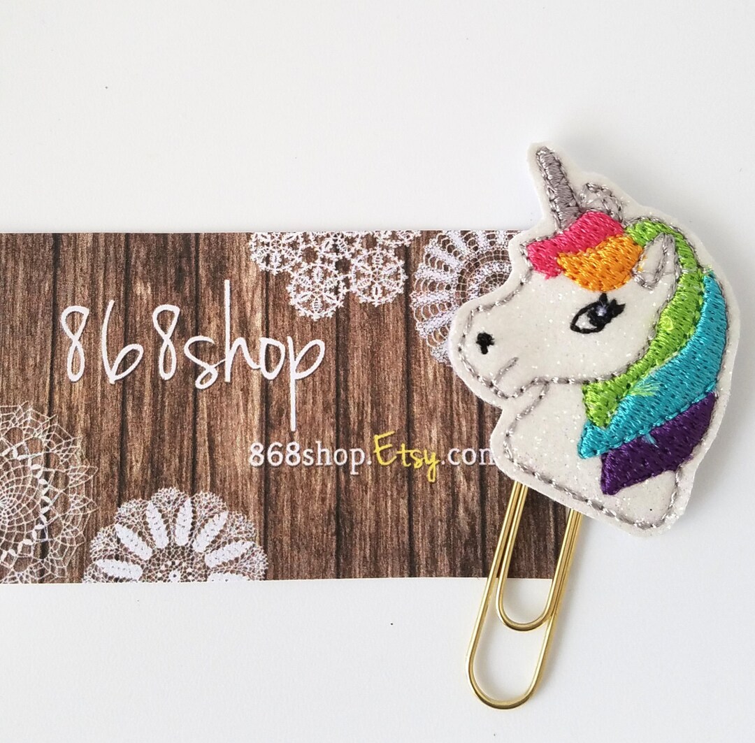 Glitter Unicorn Planner Clip| Paper Clips| Planner Accessory| Journal ...