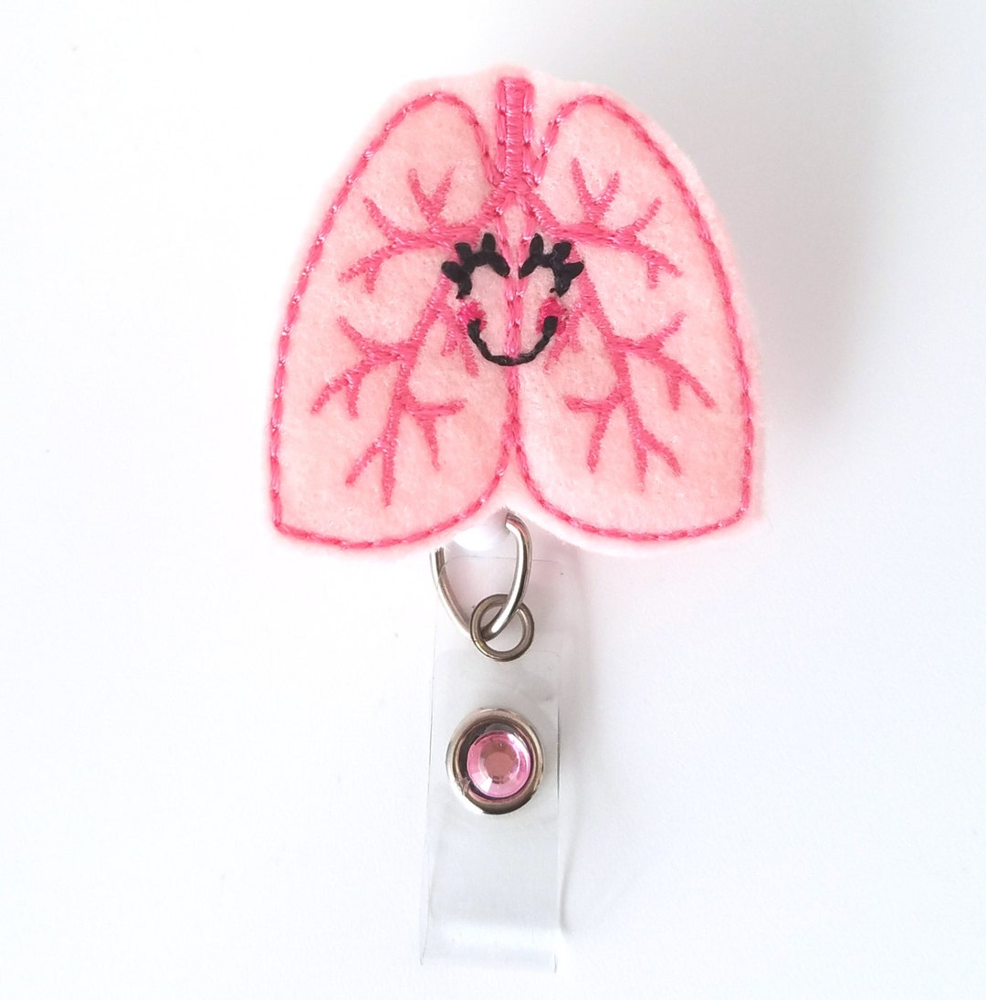 Smiley Lung - Nursing Badge Holder - Respiatory Therapist Badge Reel ...