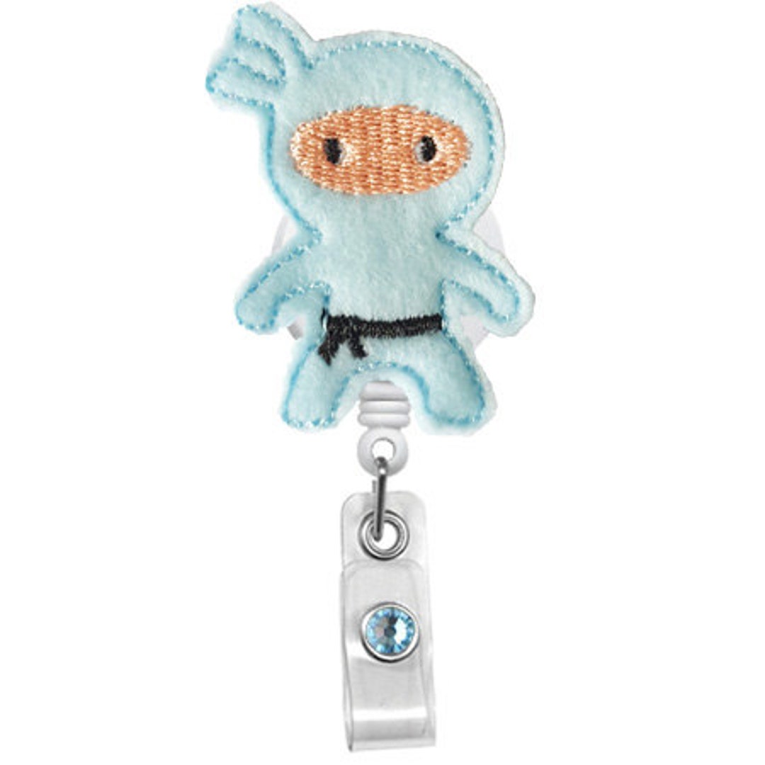 Light Blue Ninja - Name Badge Holder - Nurses Badge Holder - Cute Badge ...