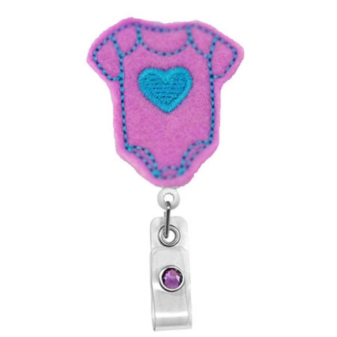 Baby Onesie (purple) -nicu / Labor Delivery Nurses Badge Holder - Cute ...