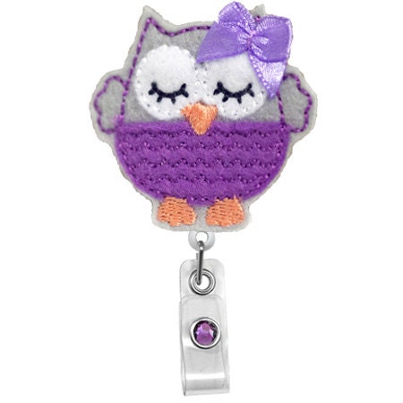 Cute Sweet Purple Grape Owl-name Badge Holder-nurses Badge - Etsy