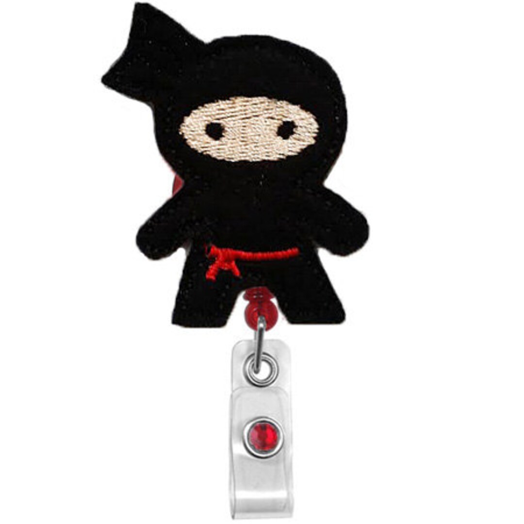 Black Ninja - Name Badge Holder - Cute Badge Reels - Unique ID Badge ...