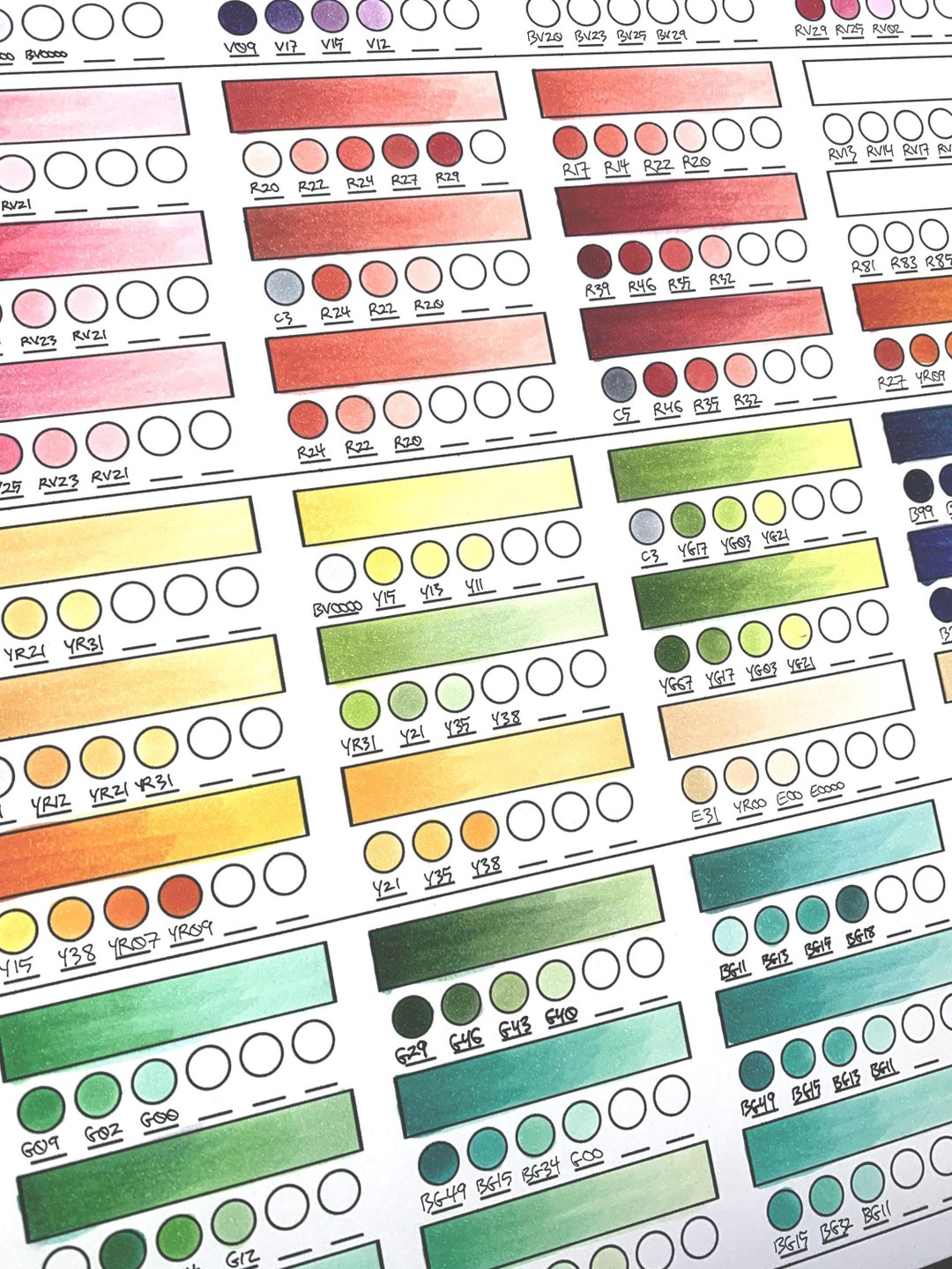 Blank Alcohol Marker Blending Swatch Sheet Version II - Digital Swatch ...