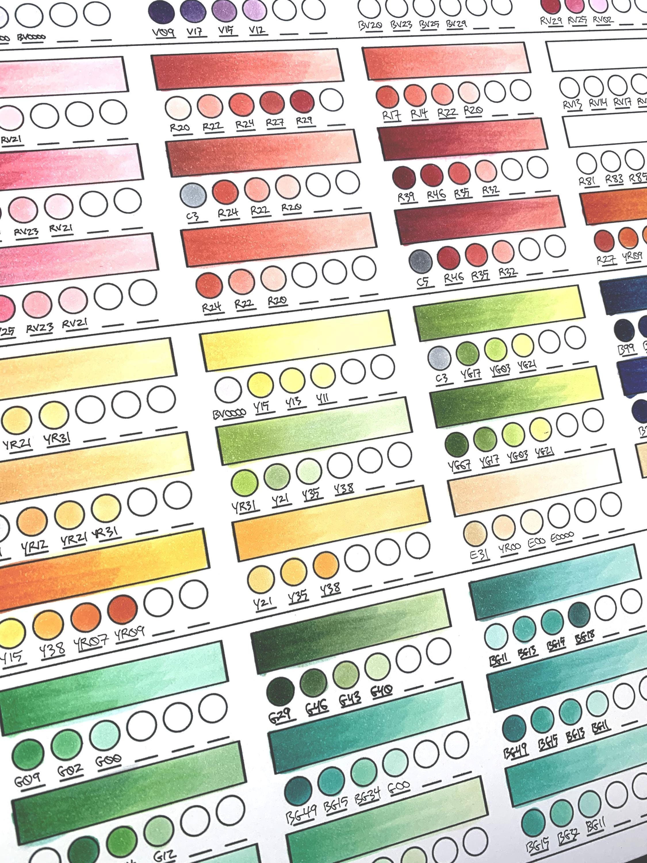 Blank Alcohol Marker Blending Swatch Sheet Version II Digital Swatch ...