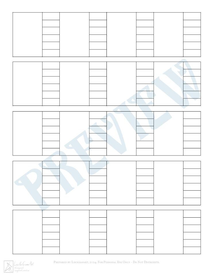 Blank Alcohol Marker Blending Swatch Sheet Versions I-IV BUNDLE ...