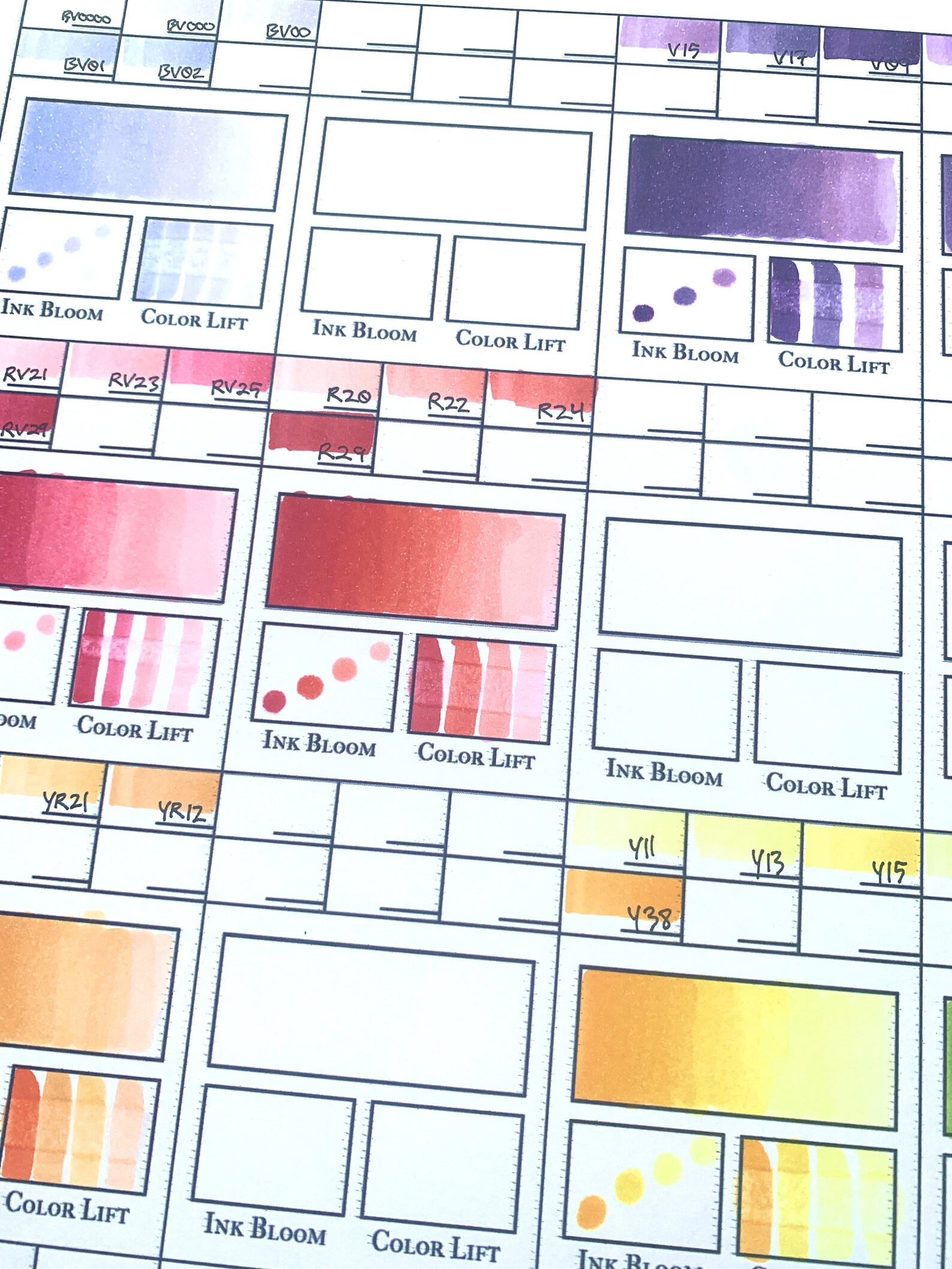 Blank Alcohol Marker Blending Swatch Sheet Version I - Digital Swatch ...