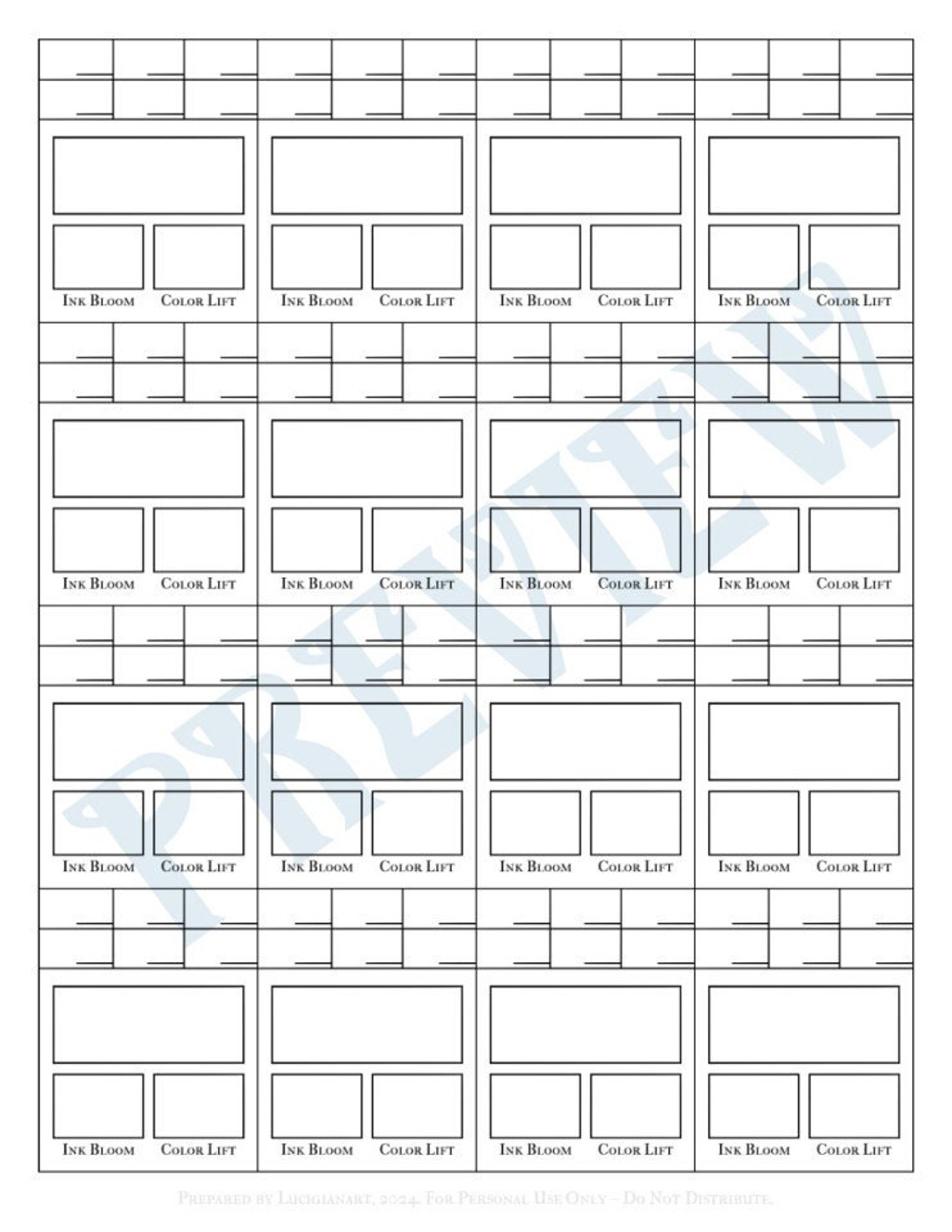 Blank Alcohol Marker Blending Swatch Sheet Version I - Digital Swatch ...
