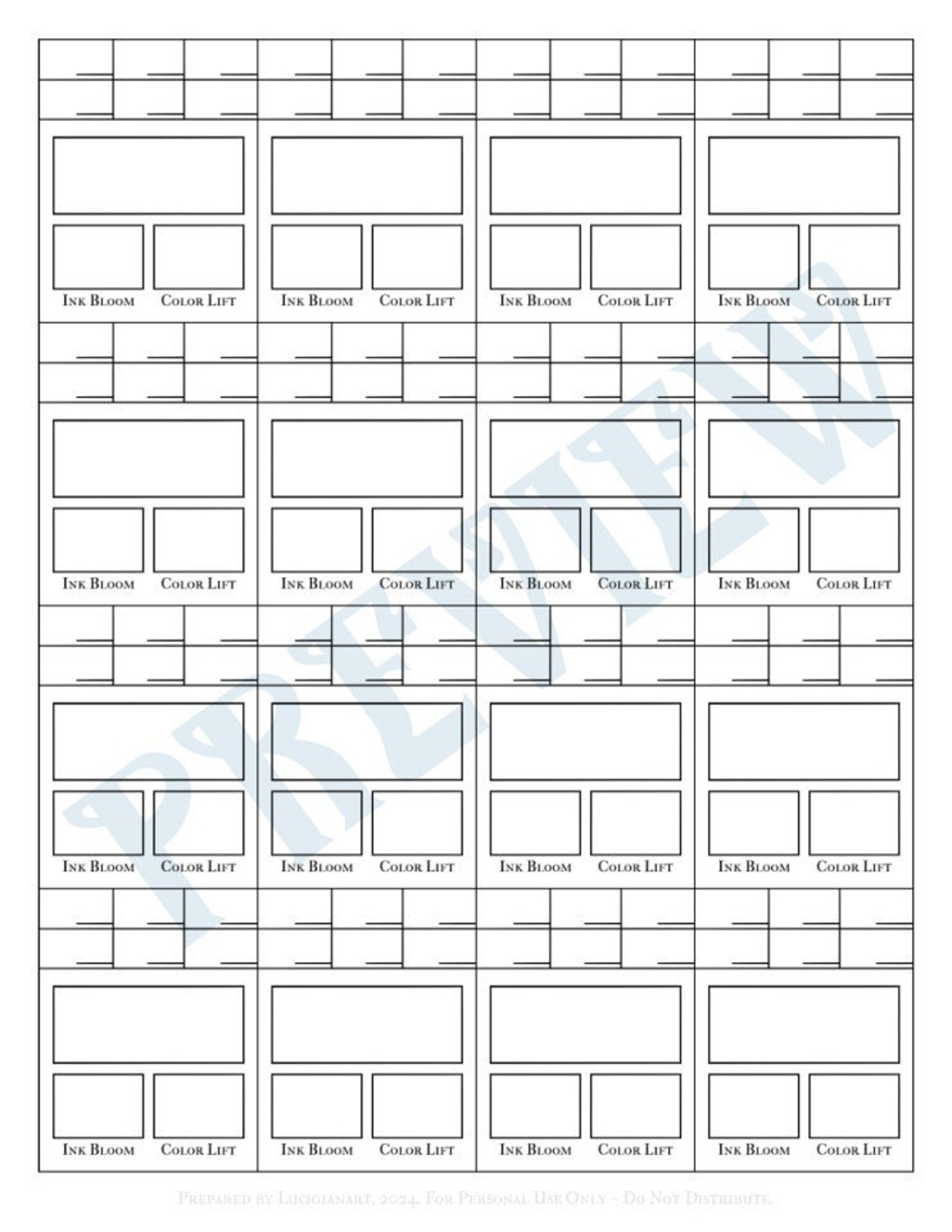 Blank Alcohol Marker Blending Swatch Sheet Version I - Digital Swatch ...