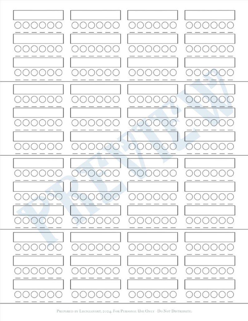 Blank Alcohol Marker Blending Swatch Sheet Version II Digital Swatch ...