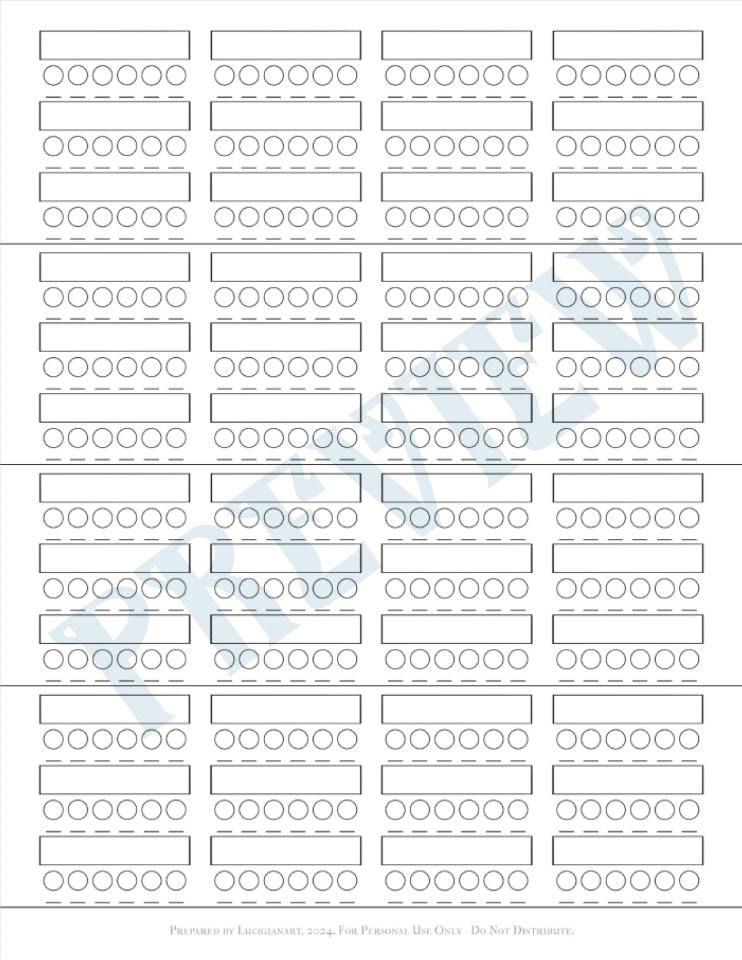 Blank Alcohol Marker Blending Swatch Sheet Version II - Digital Swatch ...