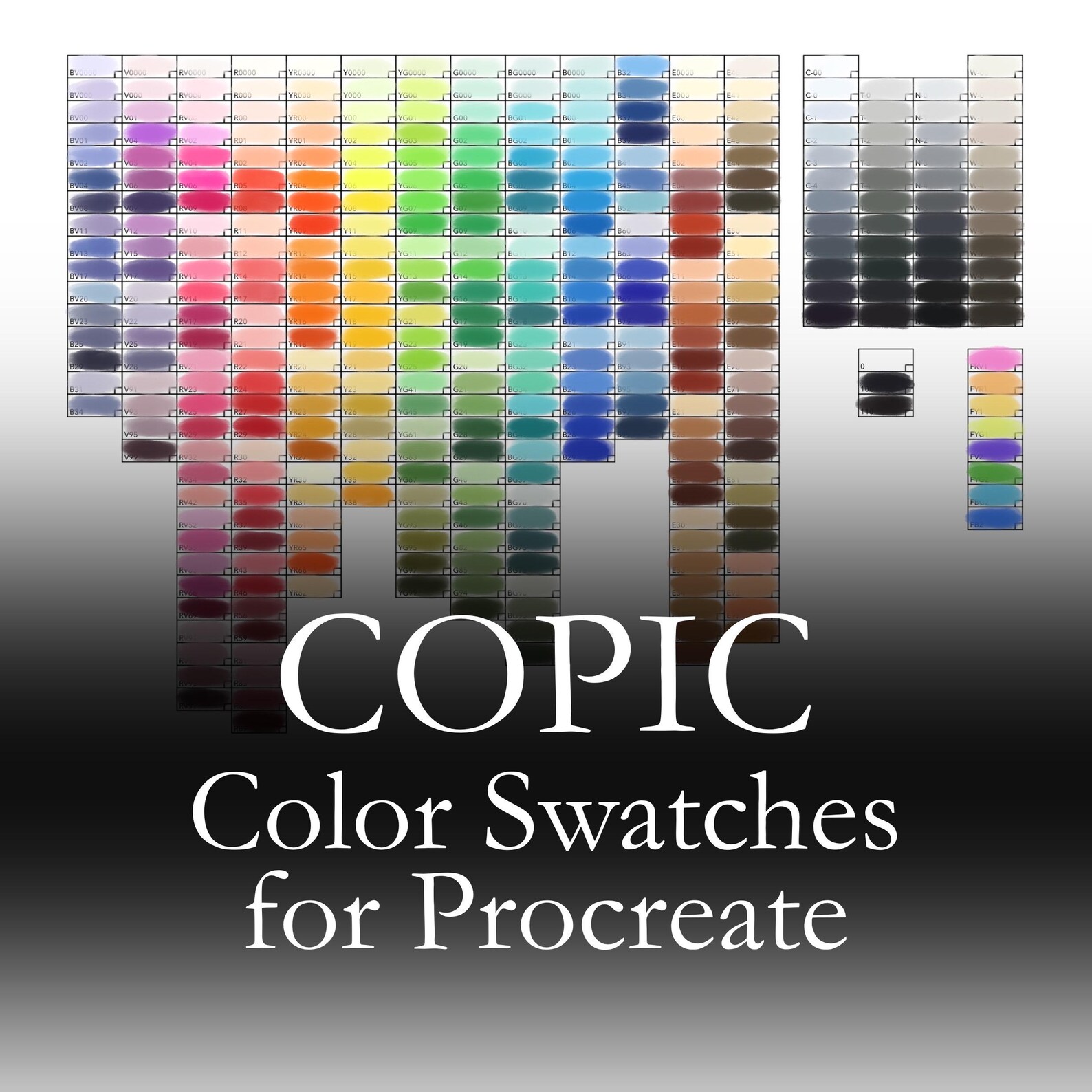 COPIC Color Swatches for Procreate | COPIC | Procreate | Digital Art ...