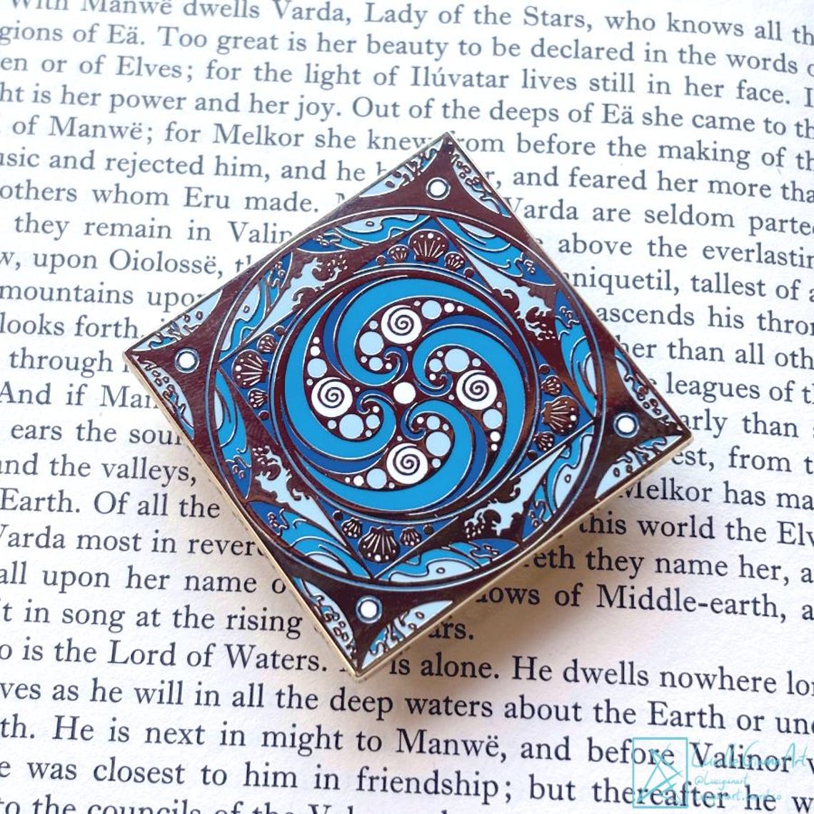 Ulmo Heraldic Device - Fantasy Hard Enamel Pin - Etsy